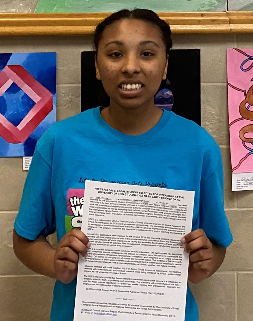 LHS junior to intern at NASA-funded SEES program - Liberty Central ...